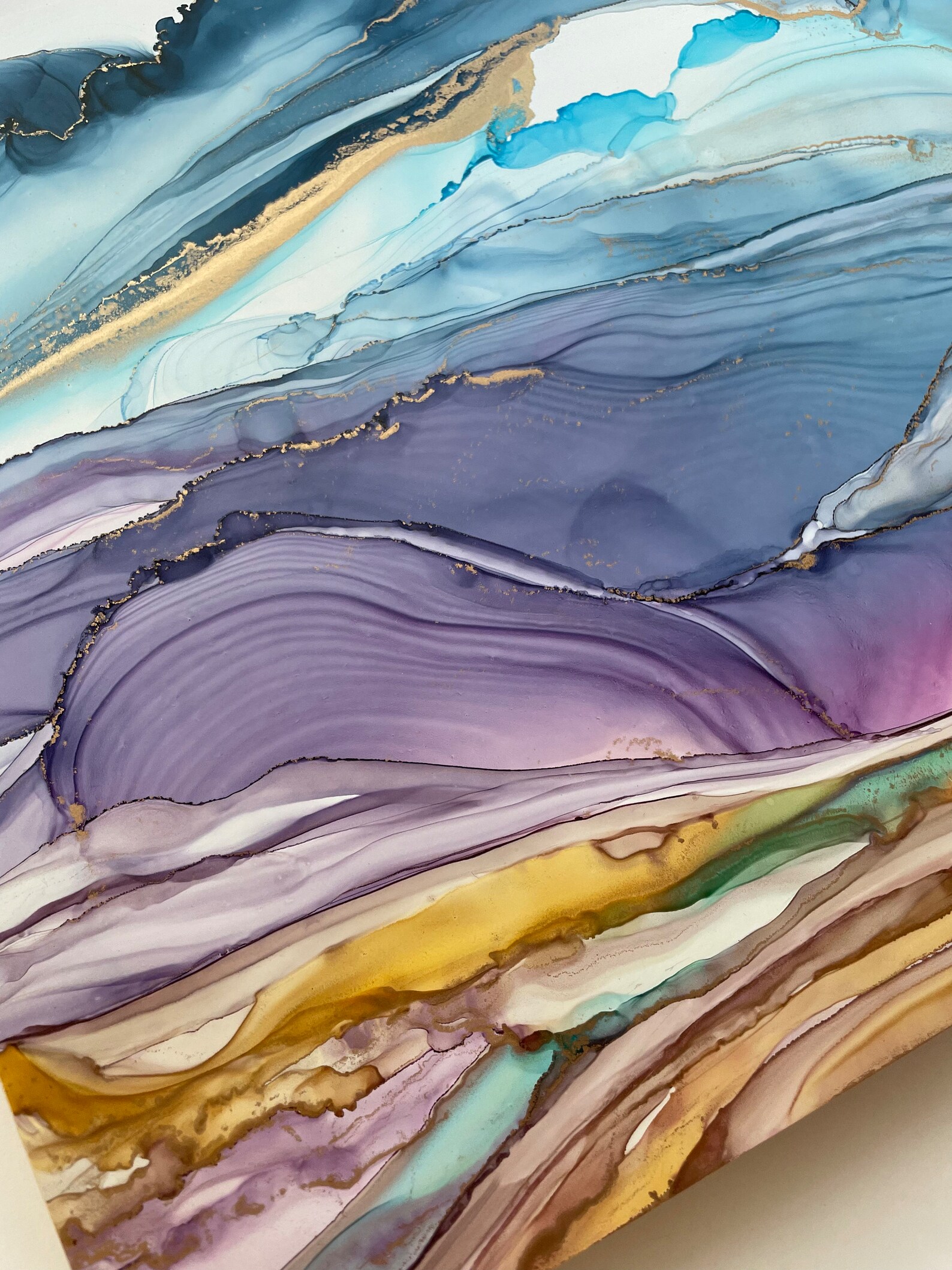 Alcohol Ink Landscape Painting: Texas Frio Canyon Art (12x15) - Etsy