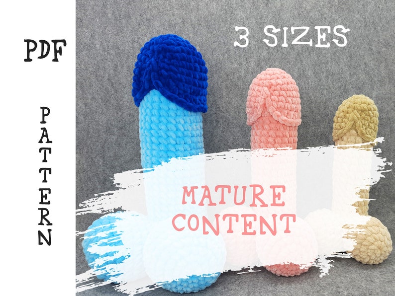 Crochet Penis Pillow 3 Sizes Amigurumi Pattern For Beginner Etsy
