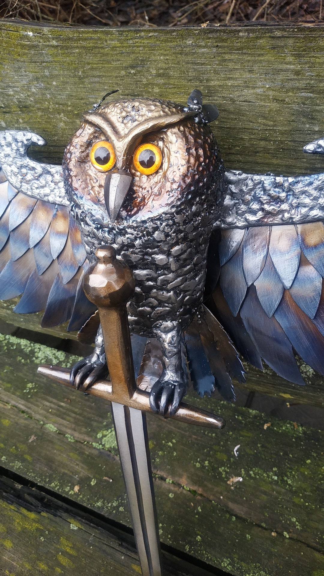 Outdoor Sculpture Metal Owl Wall Art Eagle Owl Sculpture, Metal ...
