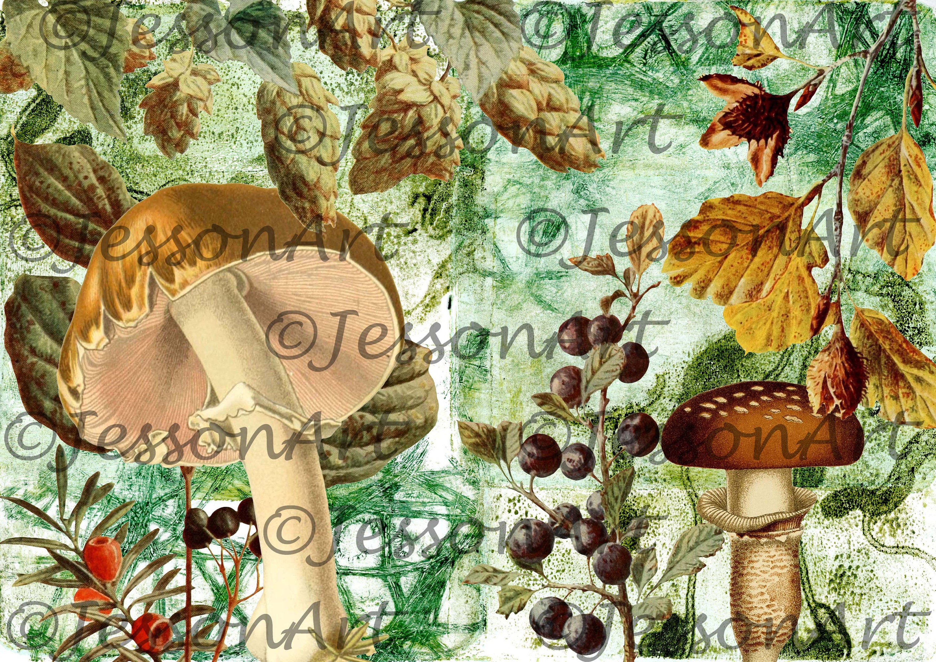 GREEN FOREST Digital Junk Journal Kit With 5 Design Pages, 3 Background ...