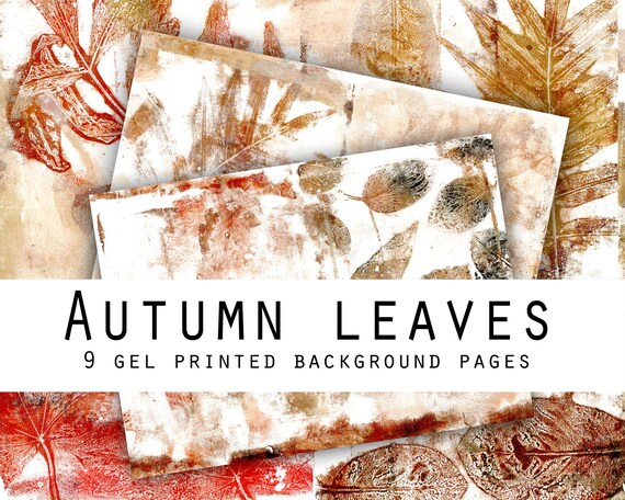 AUTUMN LEAVES 9 Junk Journal Background Digital Printable | Etsy
