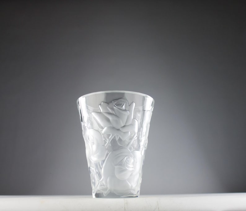 Lalique, Isfahan Rose Crystal Vase, France 1950s - Etsy