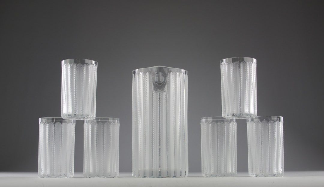 Lalique After René Lalique, "jaffa" Crystal Water Service, French Art ...