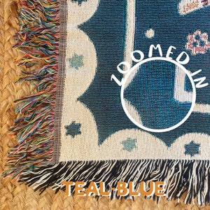 Woven Hanukkah Throw Blanket With Hand-illustrated Menorah. Celebrates ...