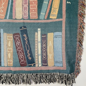 Book Lover Throw Blanket Bookish Woven Tapestry Personalized Gift for ...