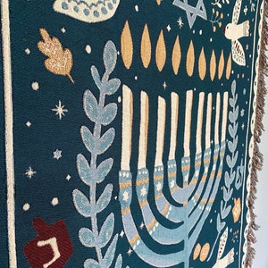 Hanukkah Throw Blanket. Hanukkah Menorah. Jewish Eclectic Home Decor ...