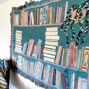 Book Lover Throw Blanket Bookish Woven Tapestry Personalized Gift for ...