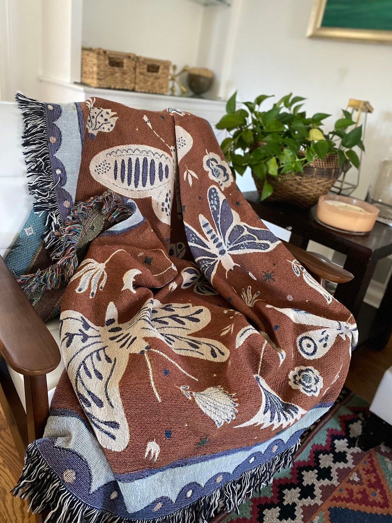 Picnic Blanket Woven Throw Blanket Insects Tapestry Aesthetic - Etsy