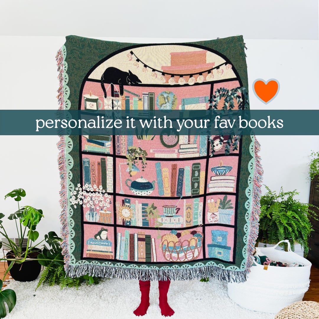 Custom Tapestry for Book Lover Throw Blanket Bookish Woven Tapestry ...