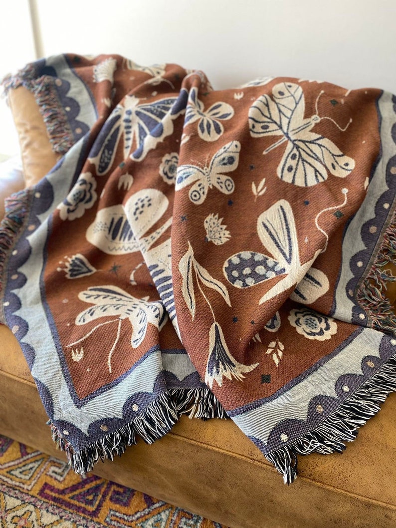 Picnic Blanket Woven Throw Blanket Insects Tapestry Aesthetic - Etsy