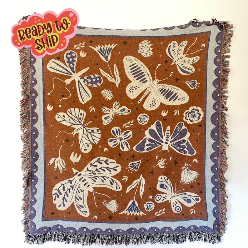 Picnic Blanket Woven Throw Blanket Insects Tapestry Aesthetic - Etsy