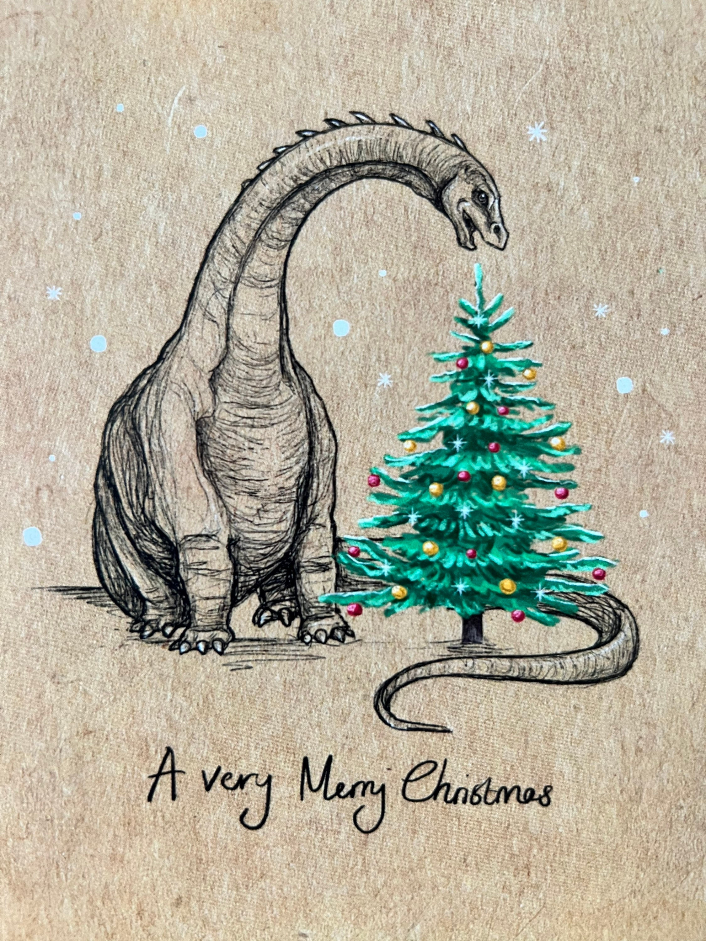 Dino Eating Christmas Tree Christmas Card A Very Merry Christmas ...