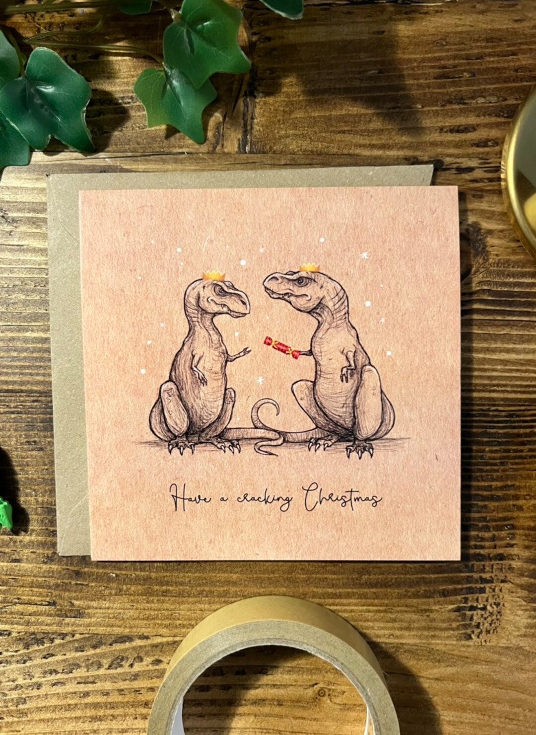 T-rex Trying to Pull a Cracker Christmas Card | Have a Cracking ...
