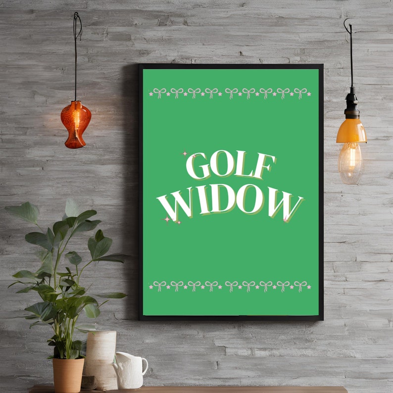 Golf Widow Funny Wife Girlfriend Prints Poster Wall Art Golf Birthday ...