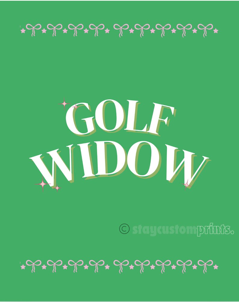 Golf Widow Funny Wife Girlfriend Prints Poster Wall Art Golf Birthday ...
