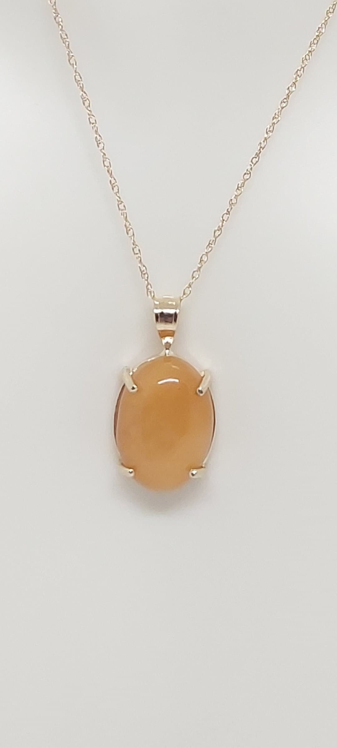 Yellow Jade Pendant Necklace: 14k Gold Rope Chain - Etsy