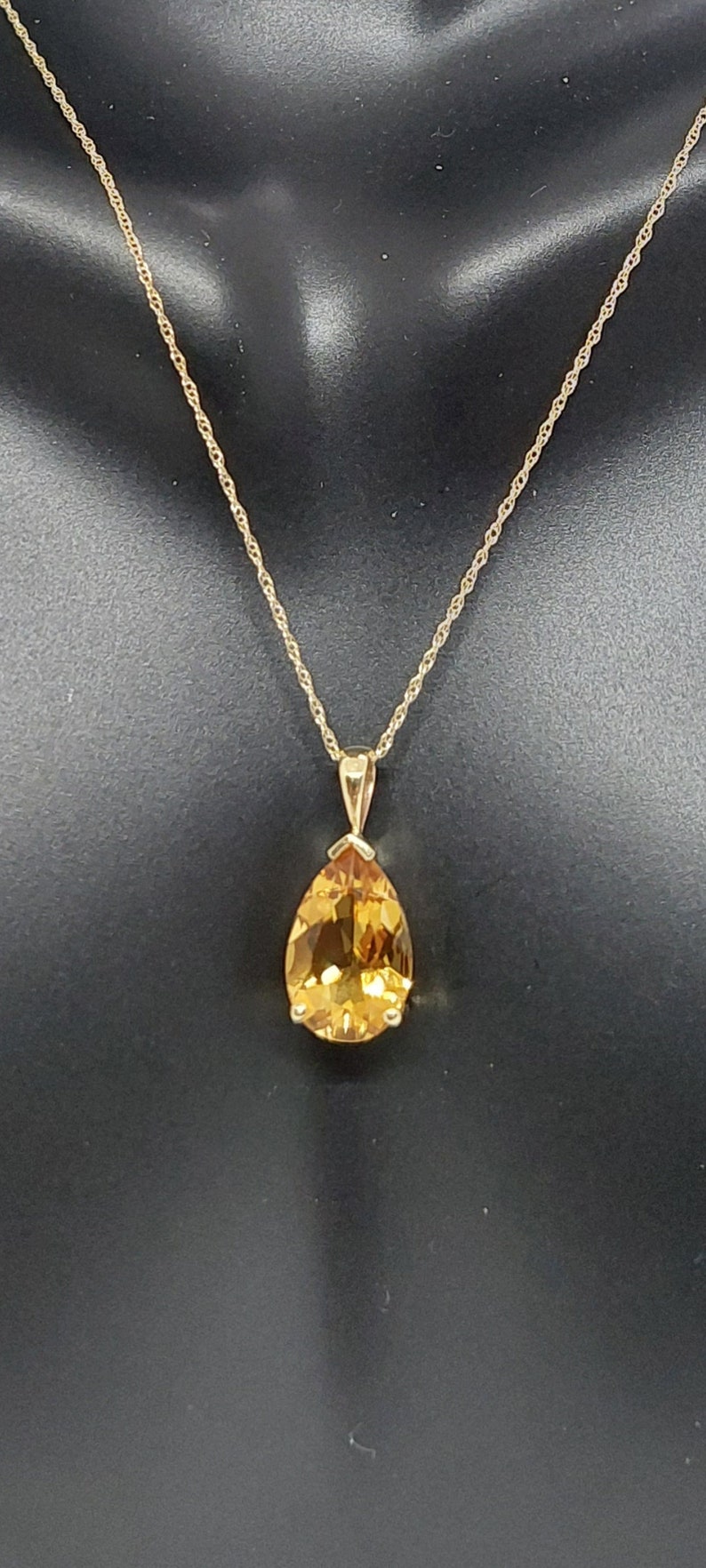 CITRINE Drop 14k Yellow Gold Pendant/necklace. Natural Stone. - Etsy