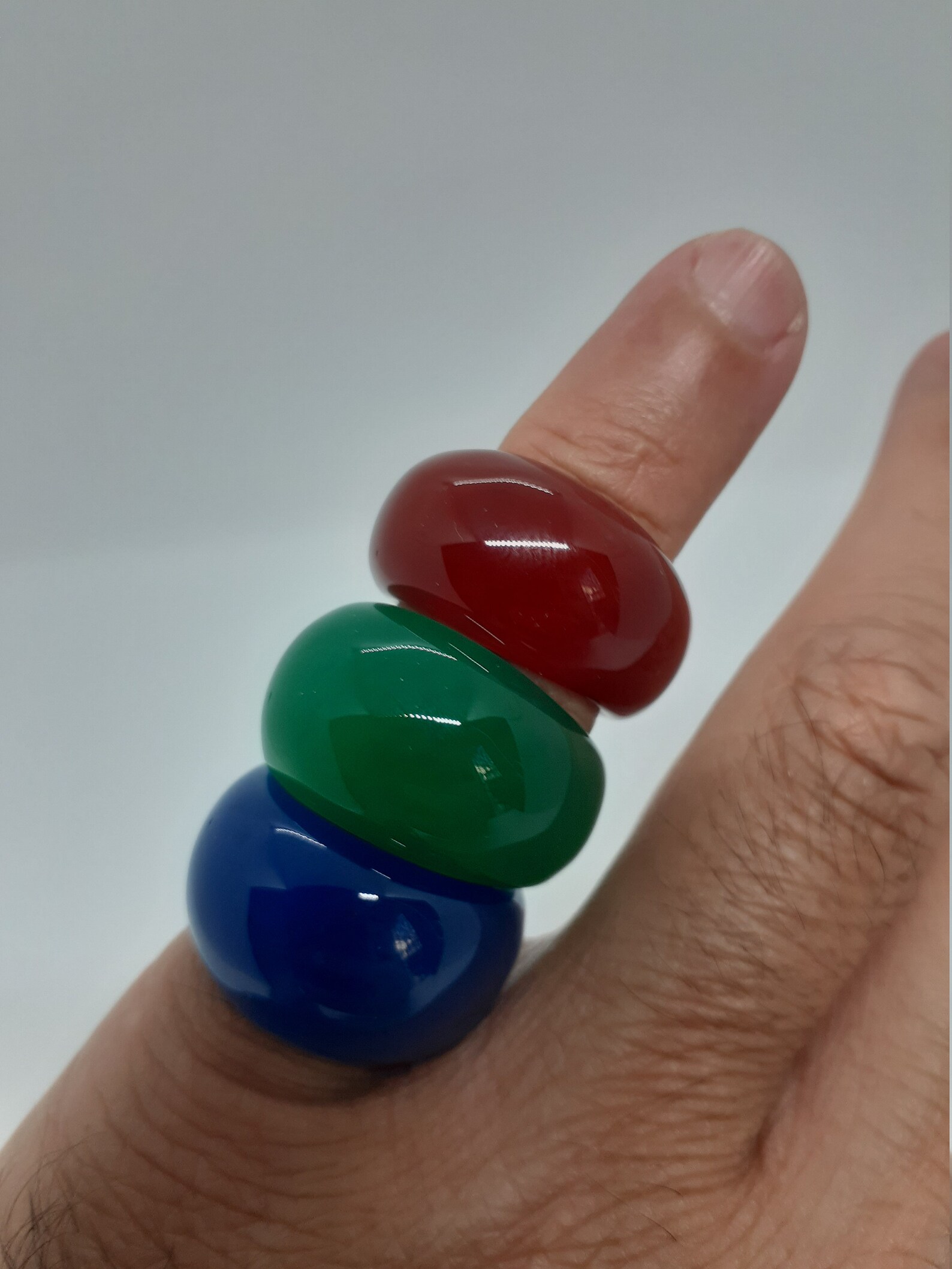 Jade Multi Color Ring Big Jade Dome Ring Chinese Jade Ring - Etsy