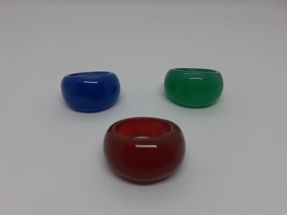 Jade Multi Color Ring Big Jade Dome Ring Chinese Jade Ring - Etsy