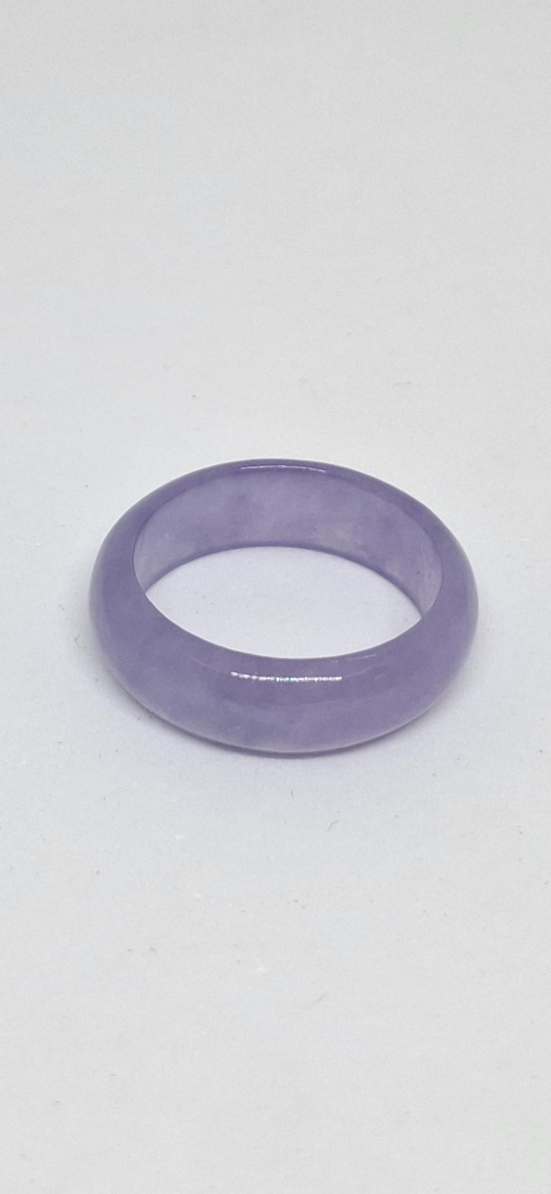 Lavender / White Jade Ring, 5mm Band – Purple / White Gemstone Jewelry ...