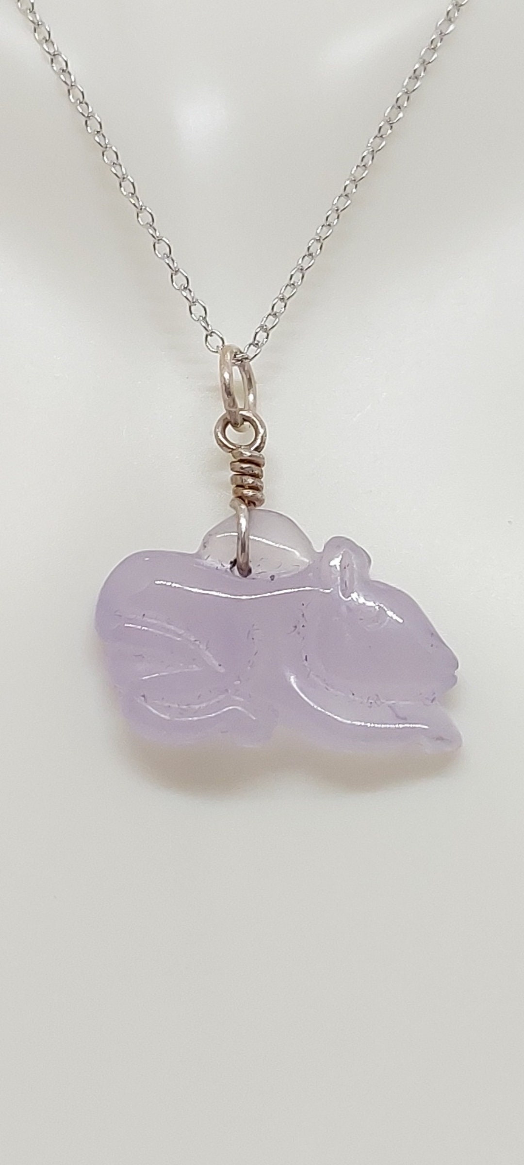 Lavender Jade RAT Chinese Zodiac Year of RAT Small Charm Pendant ...