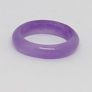 Lavender Jade Band Ring: Gemstone Stacking Ring, 4mm Wide - Etsy