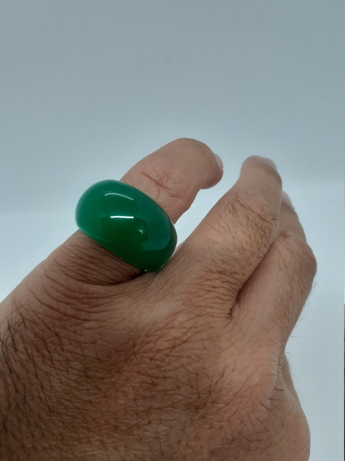 Jade Multi Color Ring Big Jade Dome Ring Chinese Jade Ring - Etsy