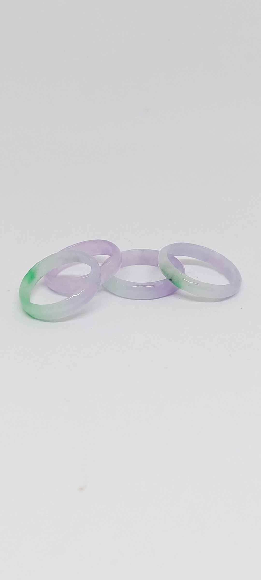 Lavender Green Jade Ring Band - Natural Stone Ring - Etsy