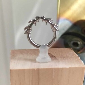 Stag Deer Antlers Hinged Segment Clicker Ring / Septum, Daith ...