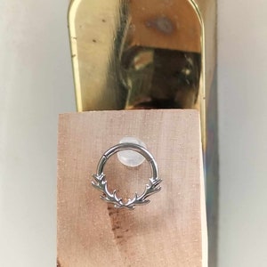 Stag Deer Antlers Hinged Segment Clicker Ring / Septum, Daith ...
