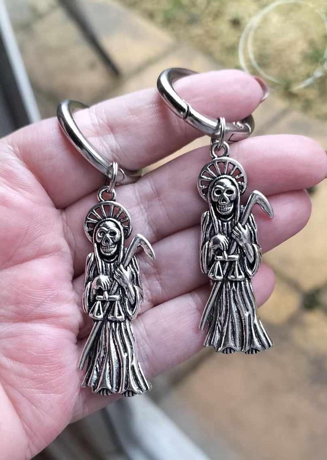 Set of 2 Silver Tone Grim Reaper Boot Charms, Boots, Boot Charm - Etsy