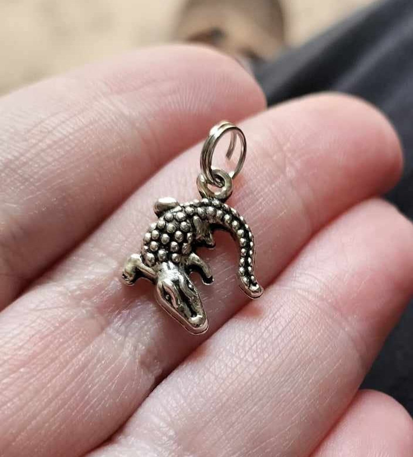 Silver Tone Crocodile-alligator Piercing Charm for Hinged Ring ...