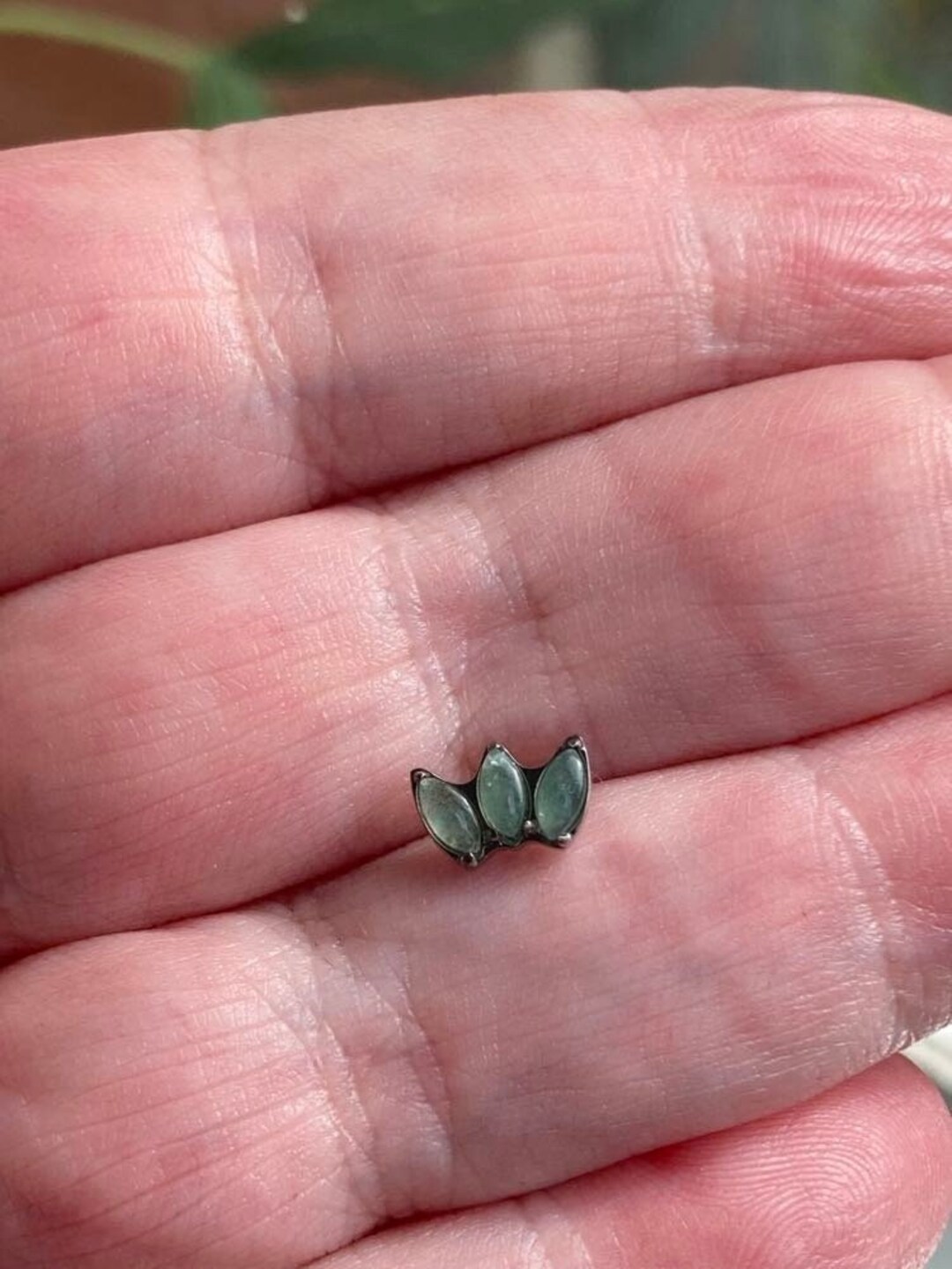 Titanium ASTM F136 Jade Marquise Internally Threaded Labret Attachment ...