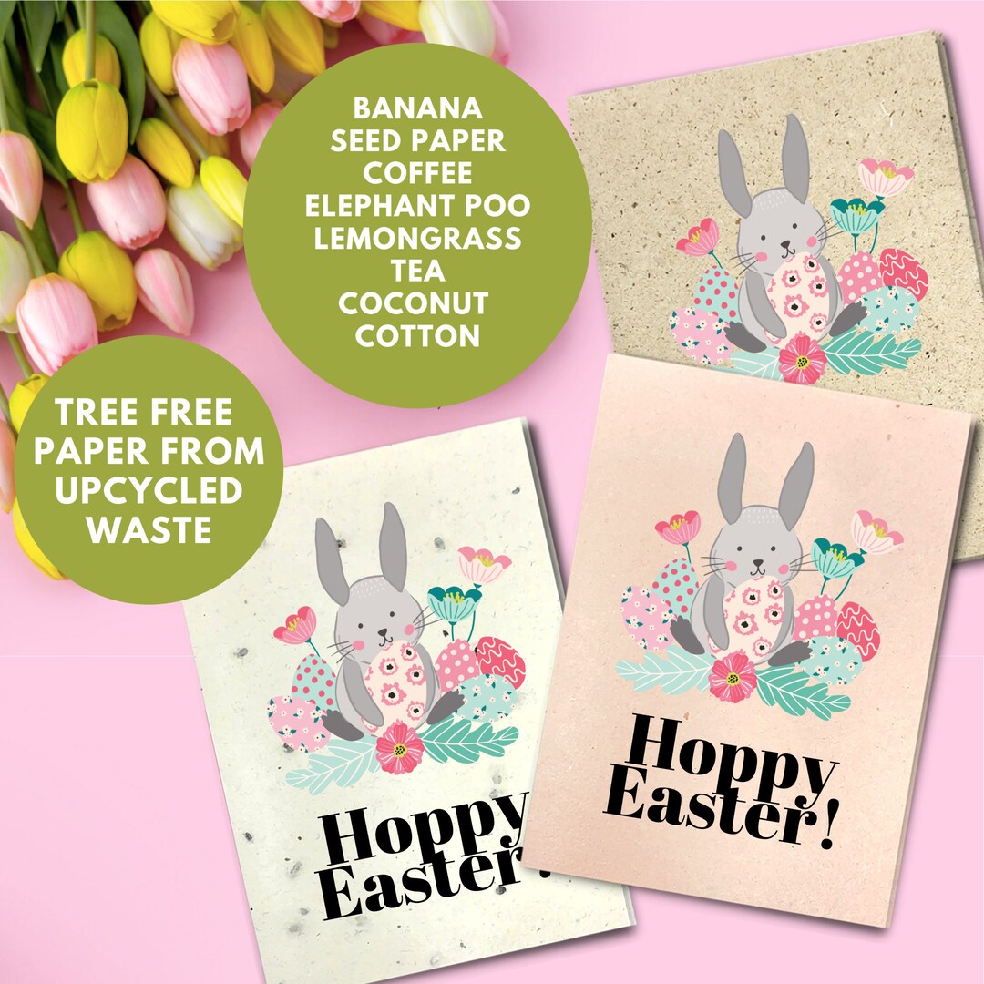 Handmade Easter Cards on Seed Paper and Upcycled Materials, Eco ...
