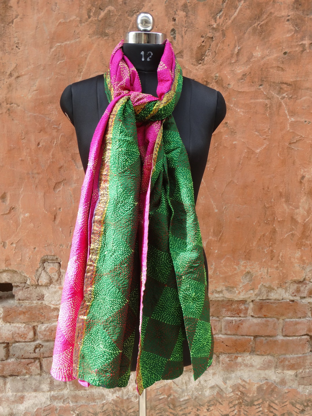 Indian Handmade Patchwork Silk Scarf Gypsy Headband Hippie Hairband Fashion Hipster Hijab Long ...