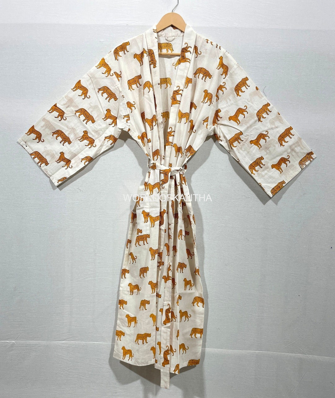 Cotton Tiger Print Robe, Soft and Comfortable Bath Robes, Beach Wear ...