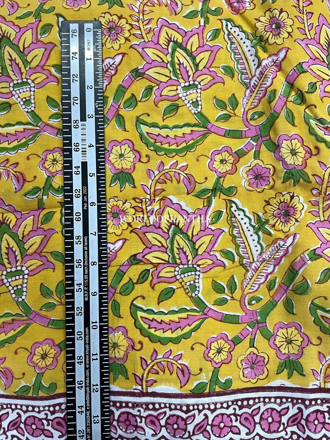 Cotton Hand Block Print Fabric, Print Cotton Fabric, Block Printed ...