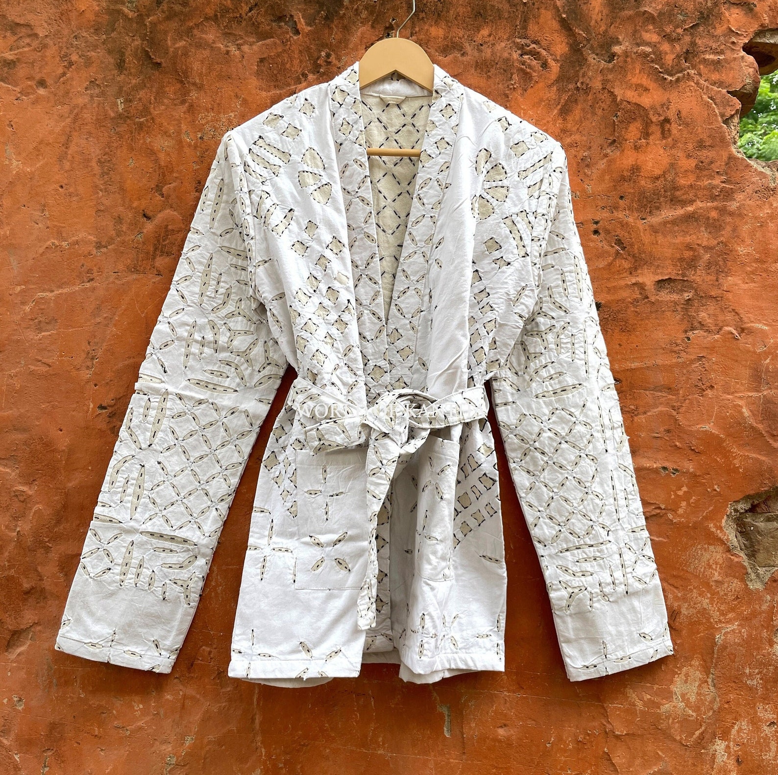 Applique Cut Work Jackets, Indian 100% Cotton Printed Jacket, Summer ...