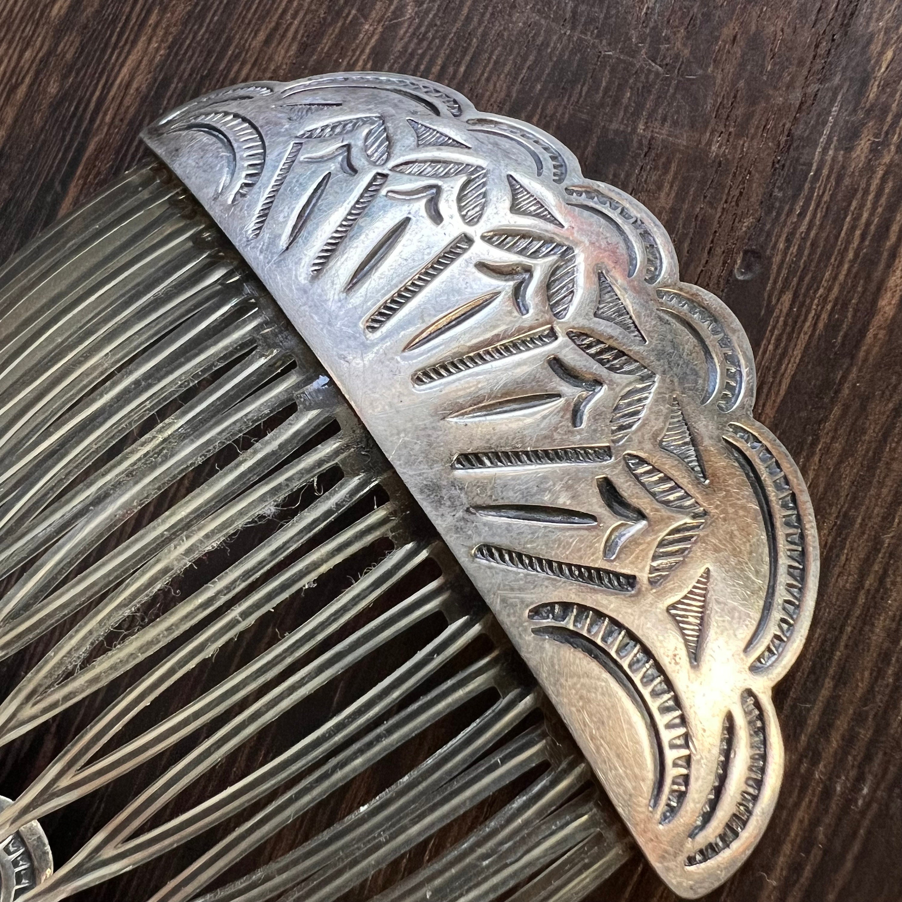 Vintage Native American Silver Hair Combs - Etsy