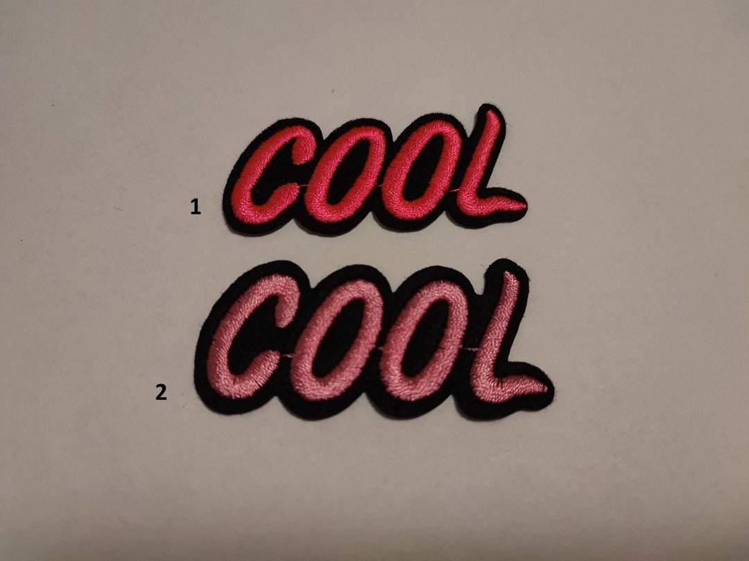 Iron-on ‘cool’ Patch – Embroidered Text Patch for Clothes, Bags or ...