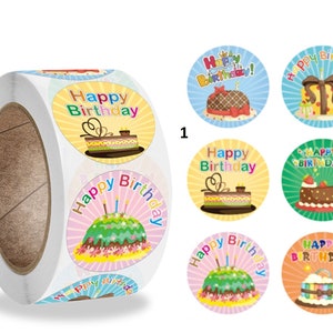 Happy Birthday Stickers Sealstickers 1 Inch Different - Etsy