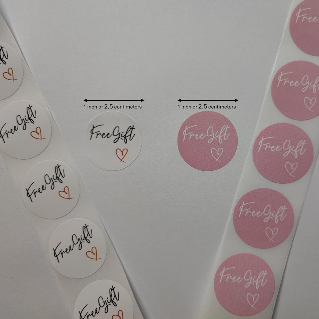 Free Gift Stickers | Sealstickers, 1 Inch, Pink or White Paper - Etsy