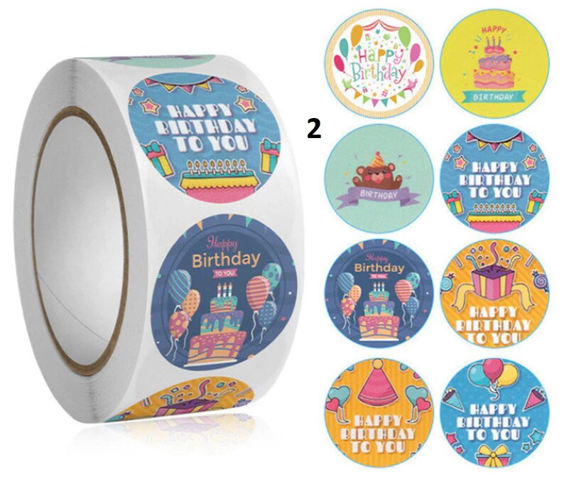 Happy Birthday Stickers Sealstickers 1 Inch Different - Etsy