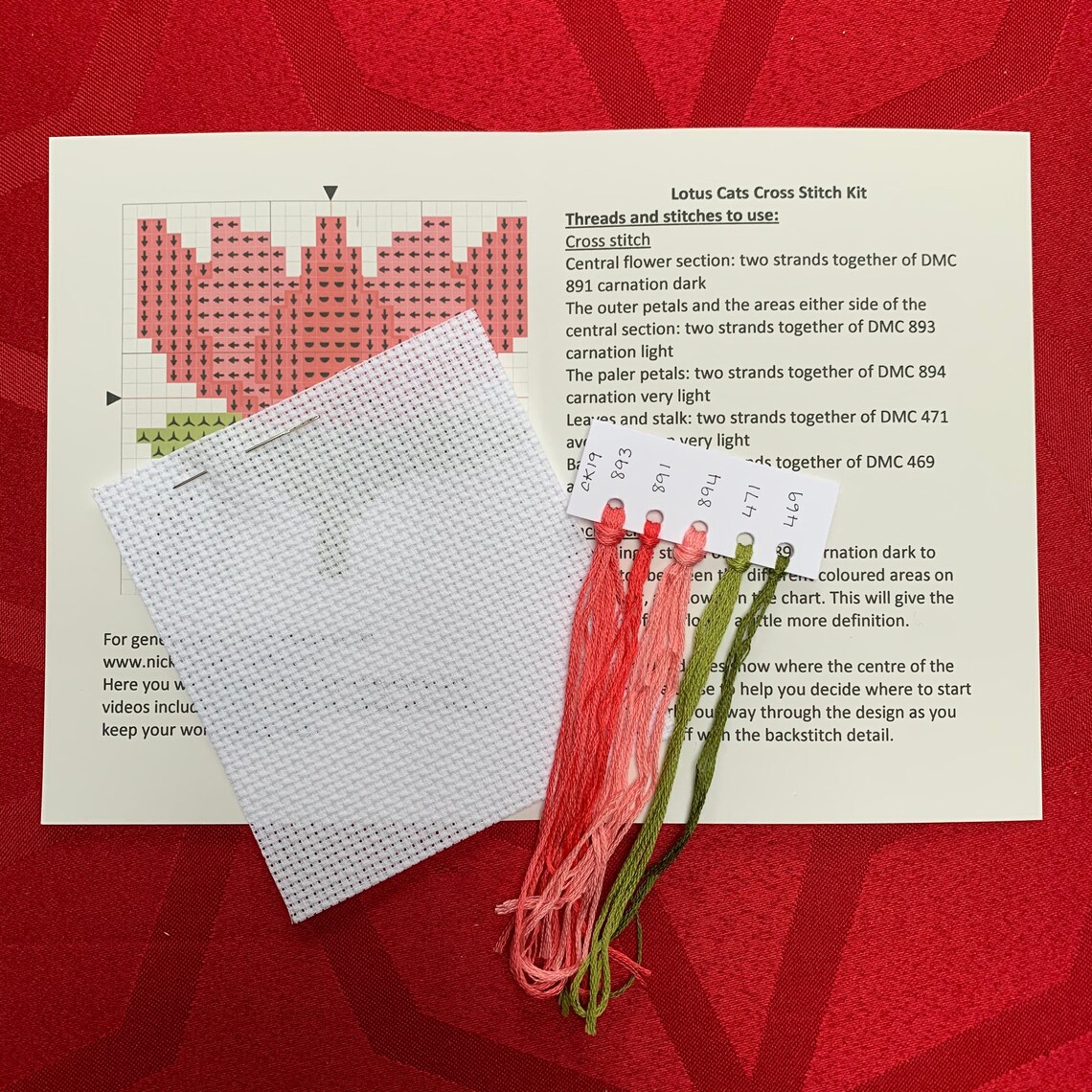 Pink Lotus Cross Stitch Card Kit - Etsy