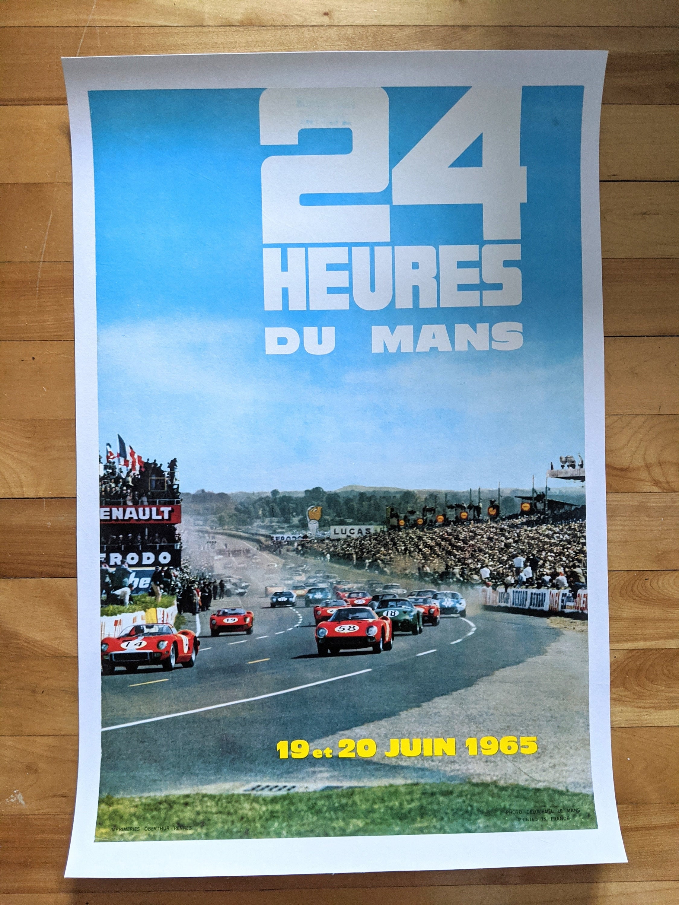 Original Poster Le Mans 24 Hours Racing - 1965 - Etsy