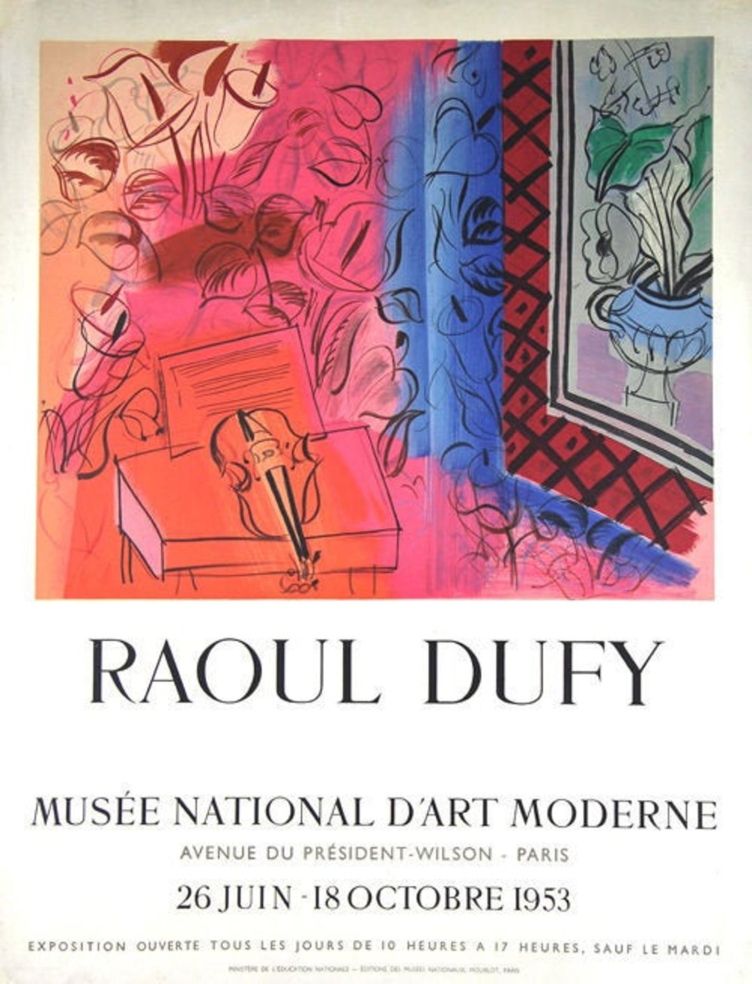 Original Exhibition Poster Raoul Dufy 1953 by Mourlot - Etsy