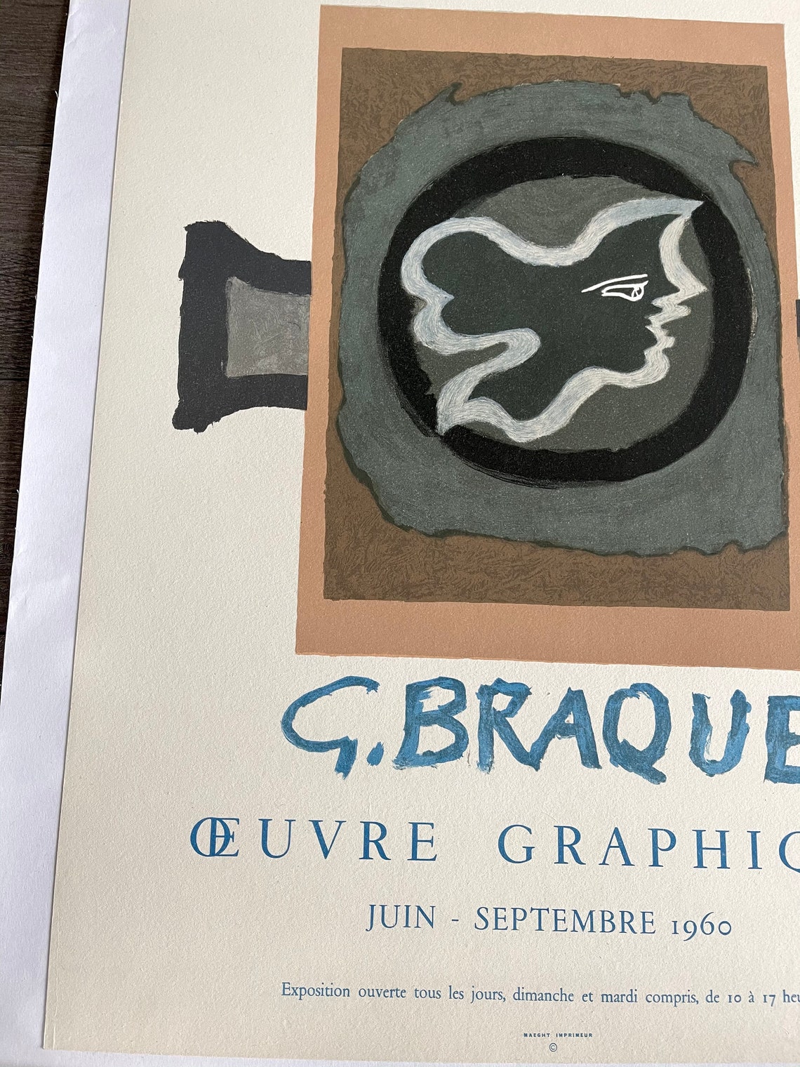 Original Georges Braque Poster 1960 - Bibliothèqve Nationale - Maeght ...