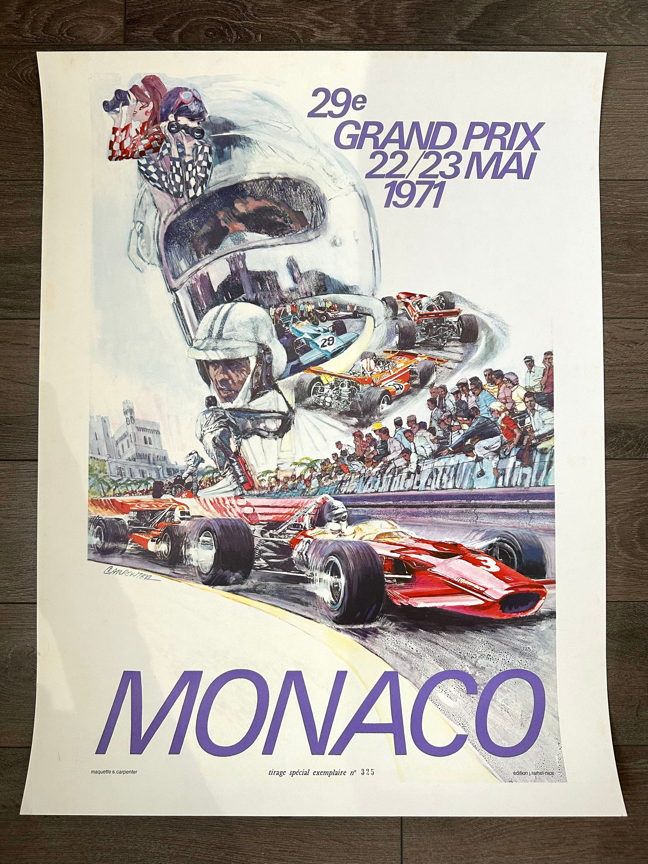 Original Formula 1 Poster Grand Prix Monaco 1971 (numbered) - Etsy