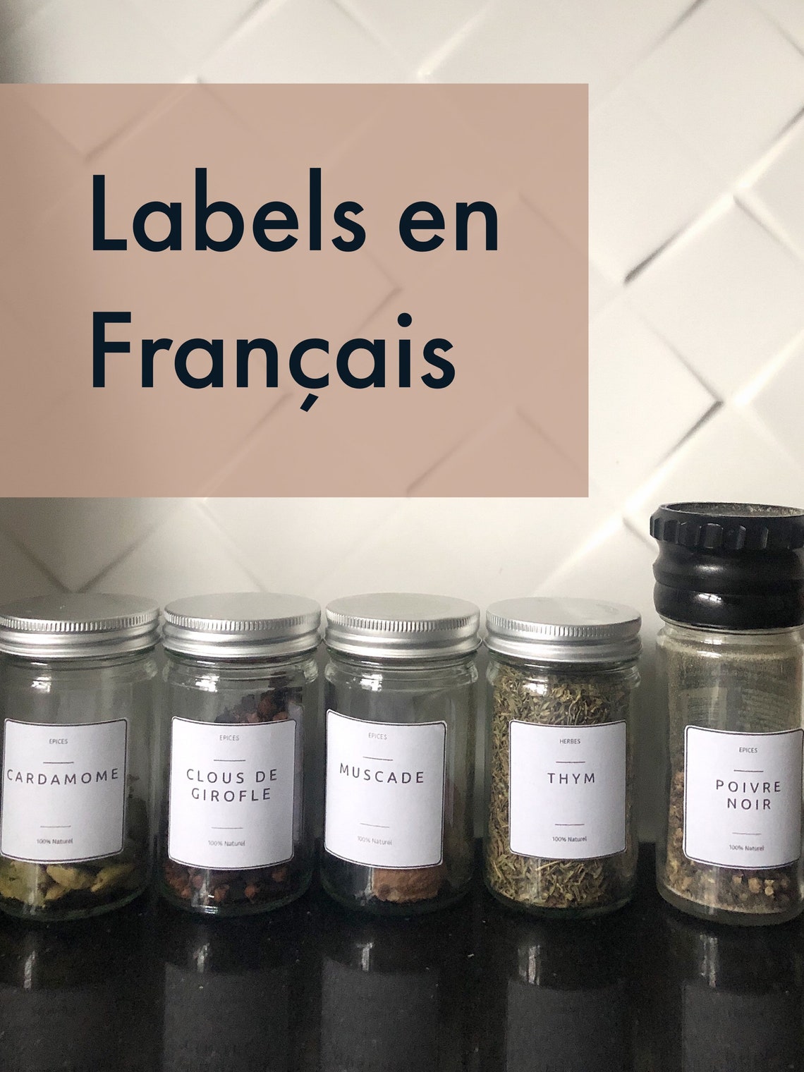 Français Printable Spice Labels with Modern Minimalist Design | Etsy
