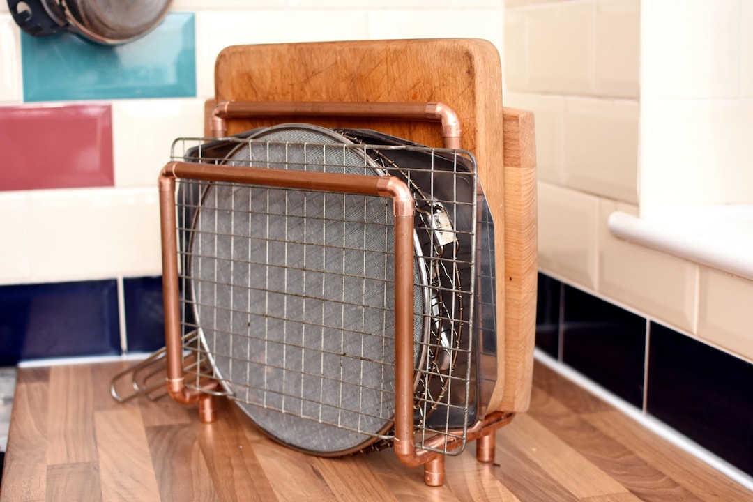 Copper Kitchen Stand, Kitchen Accessory Rack, Copper Kitchen Storage - Etsy